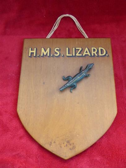 BOAS Militaria | UNIQUE WW2 ROYAL NAVY - HMS LIZARD - LARGE SHIELD FROM ...