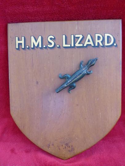 BOAS Militaria | UNIQUE WW2 ROYAL NAVY - HMS LIZARD - LARGE SHIELD FROM ...