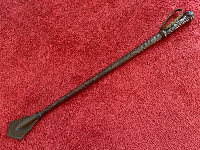 BOAS Militaria | Antique Plaited Leather Riding Crop with Concealed Blade