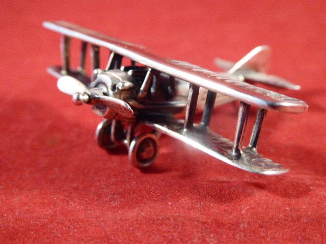 BOAS Militaria | Vintage Miniature WW1 French SPAD Biplane in 925 ...