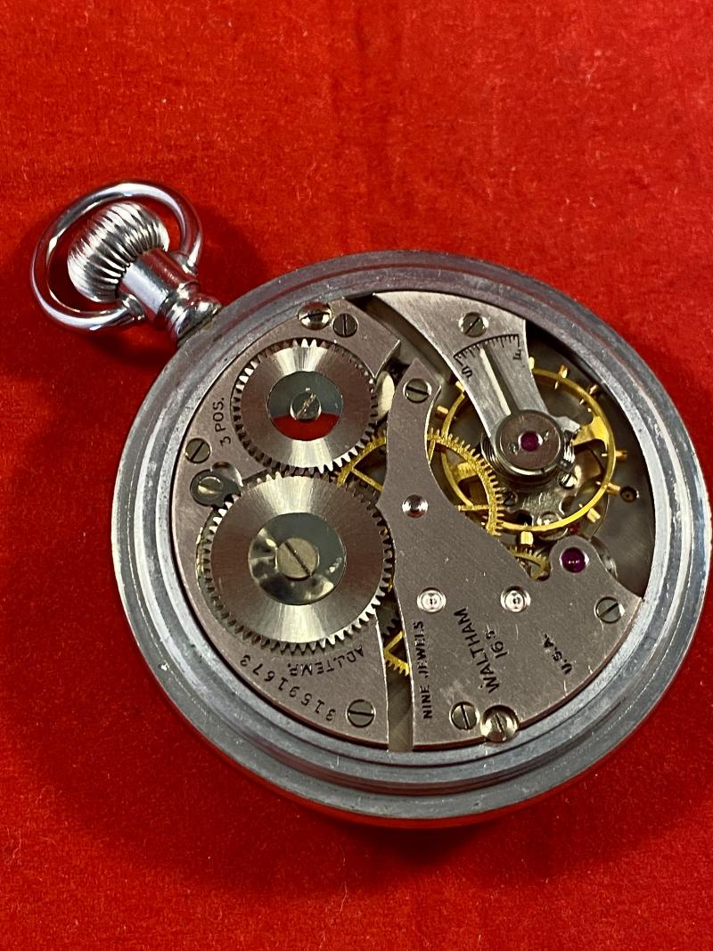 BOAS Militaria | MINT WW2 British Royal Navy Waltham 16s Pocket Watch ...