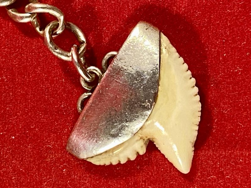 BOAS Militaria | Antique Silver Pocket Watch Chain with Shark’s Tooth ...